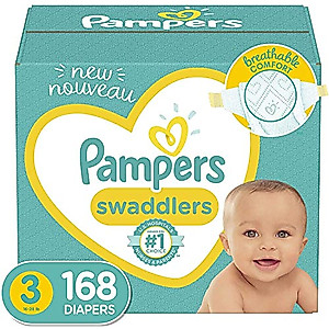 Diapers Size 3, 168 Count - Pampers Swaddlers Disposable Baby Diapers, ONE MONTH SUPPLY