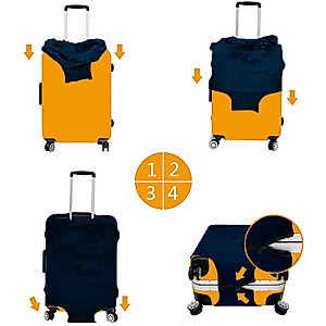 Travelling Luggage Cover Washable Suitcase Protector Anti-scratch Suitcase cover Colorful Luggage suitcase protective cover Fits 18-30 Inch (S (18"-22" Cover), 02)