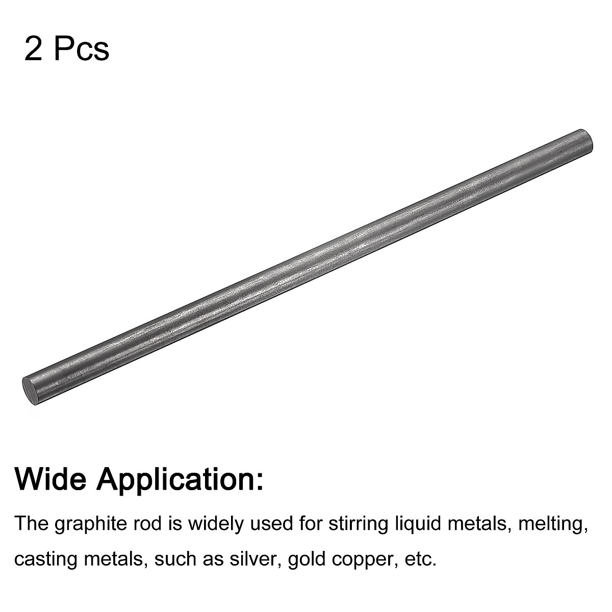 PATIKIL Graphite Rod Graphite Stirring Rod Cylinder Stick Carbon Rod 300x12.7mm Black for Electrode, Melting Casting, Crucibles, Pack of 2