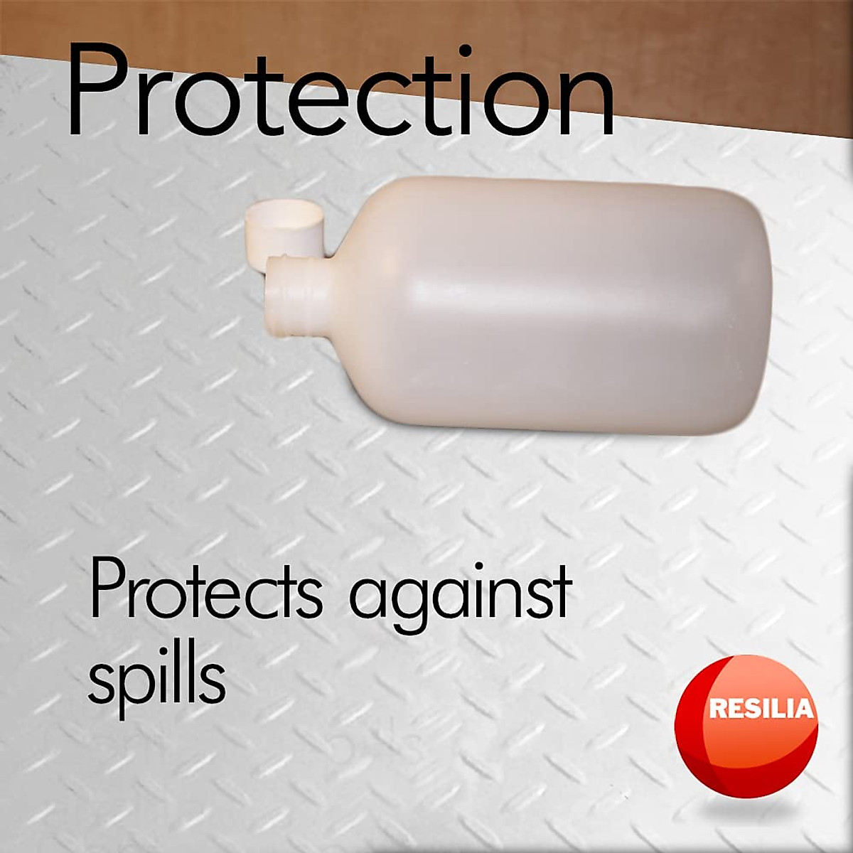 Resilia Premium Under The Sink Mat- Large Universal Size, Cut to Fit Cabinets, Shelf & Drawer Liners, Thick Plastic Diamond Plate Surface, 24 x 48 inches, Pure White