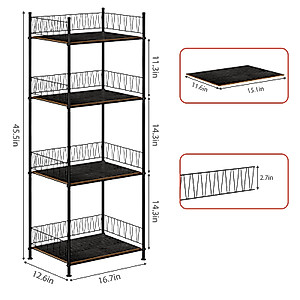4 Tier Water Bottle Organizer Shelf Bottled Water Storage Rack for Floor Metal Wire Rack Shelving Standing Shelf Units for Pantry Kitchen Bathroom House, Black