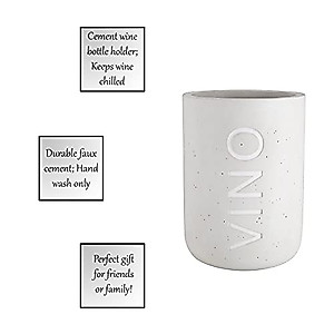 Cement Wine Bottle Holder and Chiller, Cute Tabletop Décor for Women, 7 1/2 Inches