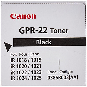 Canon GPR-22 0386B003AA ImageRunner 1018 1022 1023 1024 1025 Toner Cartridge (Black) in Retail Packaging