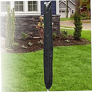 Cabilock Clothes Drying Rack Cover Clothing Drying Rack Outdoor Clothes Drying Rack Zipper Drying Rack Protection Rotary Washing Line Cover Clothes Dryer Rack Umbrella Cover 210d