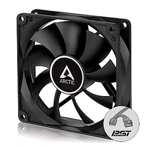 ARCTIC F9 PWM PST CO - 92 mm Case Fan with PWM Sharing Technology (PST), Dual Ball Bearing for Continuous Operation, Very Quiet Motor, Computer, Fan Speed: 150-1800 RPM - Black