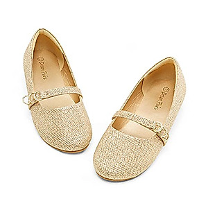DREAM PAIRS Girls KFA220 Mary Jane Ballet Flat Dress Shoes Gold Size 2 Little Kid