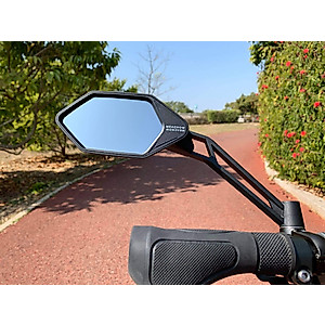 MEACHOW New Scratch Resistant Glass Lens,Handlebar Bike Mirror, Adjustable Safe Rearview Mirror, Bicycle Mirror (Silver Left Side) ME-005LS