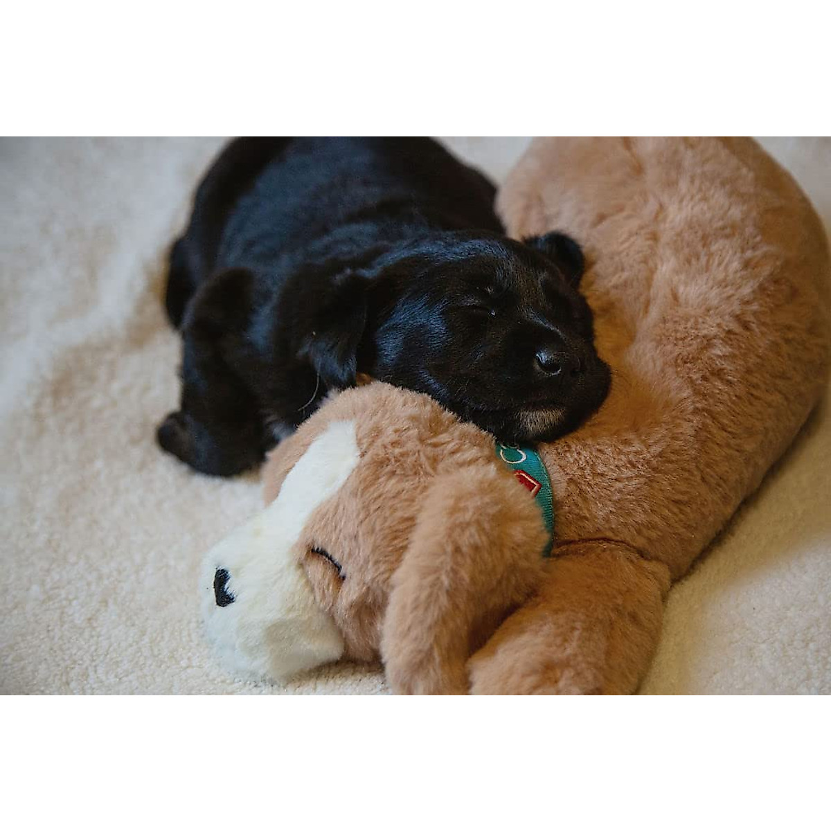 Calmeroos Puppy Heartbeat Toys Calming Separation Anxiety Relief Toys for Dogs Heartbeat Simulator in a Soft Comforting Pillow Pet Plush