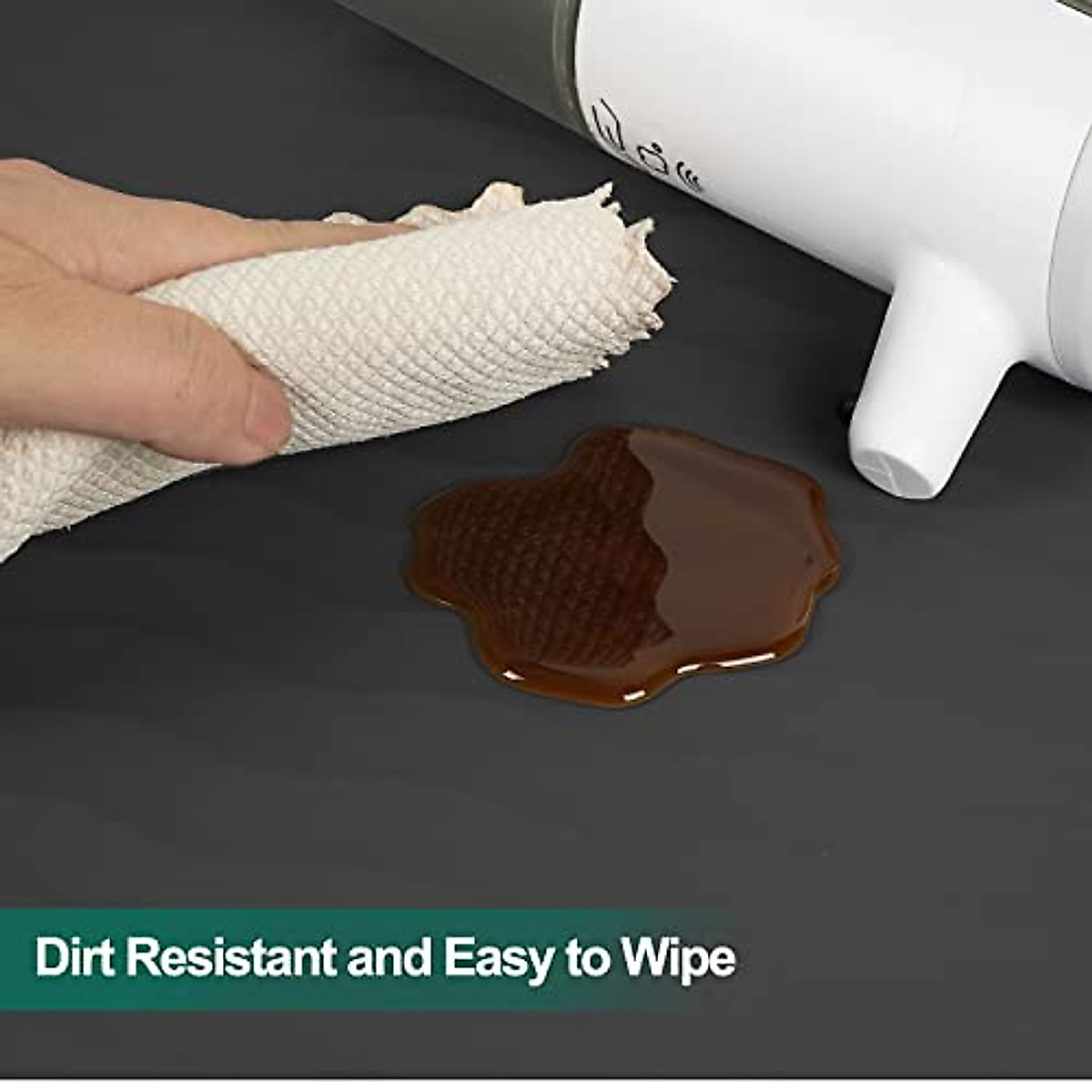 TPAPFRLY Under Sink Mat, 31'' x 22'' Thick and Firm Silicone Under Sink Liner Drip Tray with Drain Hole, Kitchen Bathroom Cabinet Mat and Protector for Drips Leaks Spills Tray