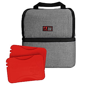 Lava Lunch™️ | Heated Lunch Box with Insulated Cold Compartment | Food Warmer Lunch Bag for Kids & Men & Women (Heather Grey)