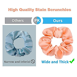 50 Satin Hair Scrunchies in Multiple Colors - Silk Accessories for Curly Hair, Teens and Girls - With Gift Bag