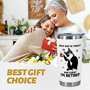 Icesip 20oz Funny Retirement Tumbler - Leakproof Stainless Steel Cup with Lid & Straw - Best Retirement Gift for Women, Men, Coworkers, Boss, Nurses, Doctors, Mom, Grandma