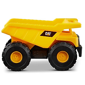 CAT Construction Toys, 15" Dump Truck Toy, Ages 2+, Sturdy Plastic, No Batteries Required, CAT Construction Tough Rigs Series