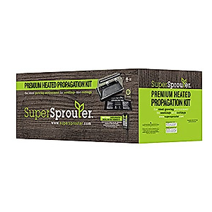 Super Sprouter Premium Heated Propagation Kit for Starting Seeds or Cuttings, Includes Heat Mat, Tray, Grow Light, and More