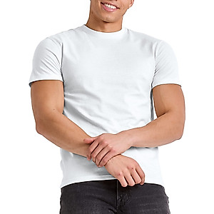 Hanes Men's Standard Originals Lightweight Cotton T-Shirt, Big & Tall, Crewneck Tee, White, Large