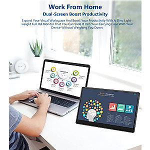 Usparkle Touchscreen Monitor 13.3 inch FHD1920×1080P IPS HDR 60Hz Touch Screen Monitor, HDMI VGA DVI Touch Monitor with 10-Point Multi-Touch, VESA Monitor with Speakers,Touchscreen for Laptop
