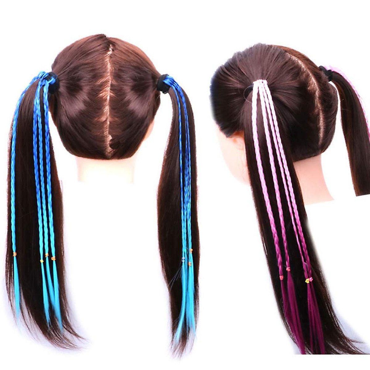 PRETYZOOM 1 Set 6pcs Wig Kids Hair Accessories Hair Accessories for Women Hair Rope Girls Headbands Mermaid Headband Hair Braid Extension Scrunchies Hair Ring Fabric Colorful Child