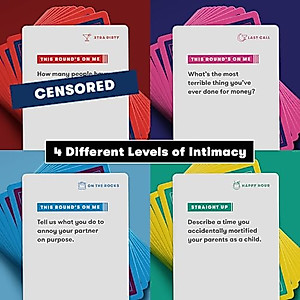 Truth or Drink – Shot Glasses Edition by Cut – Reveal Secrets in Style with Hilarious and Personal Questions, Perfect Adult Game for Party Night (Includes 4 Shot Glasses, 400+ Conversation Starters)