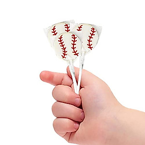 Baseball Lollipops Suckers Sports Pops for Birthday, Sports Event or Baseball Party Favor, Individually Wrapped 12 Pack