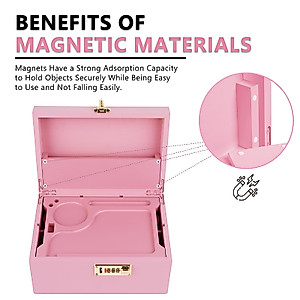 OZCHIN Large Bamboo Box with Combination Lock Decorative box for Home Great Gift Choice Storage Lockbox with Storage Jar, Tray, Resealable Bags and More