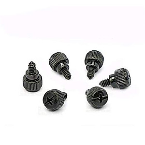20PCS Black 6#32x5 Length 15mm DIY for Computer PC Case Screws Round Thumb Screws for M3.5 Coarse Desktop for Computers Screws SCRW-018820