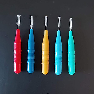 N Noble One 50Pcs Interdental Slim Brushes 0.7-1.2mm Dental Brushes Between Teeth Gum Flosser Picks Tooth Cleaning Tools for Children and Adult
