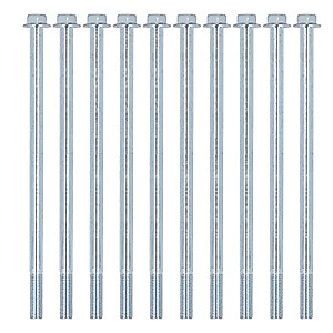 Kadimendium Hex Head Bolts, Carbon Steel Wear Resistance Strong Half Thread Bolt for Lawn Mower(10x210)