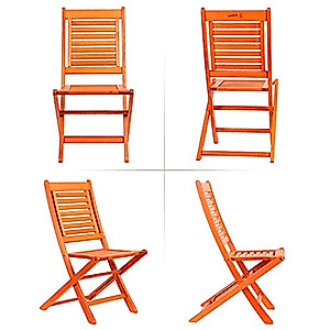 Amazonia Parati 2-Piece Outdoor Folding Chair Set | Eucalyptus Wood | Ideal for Patio and Indoors, 26Lx19Wx36H