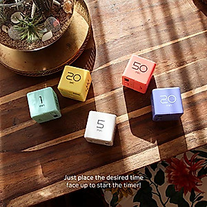 mooas Cube Timer, Time Management, Kitchen Timer, Kids Timer, Workout Timer, Timer for Studying, Cooking (White)
