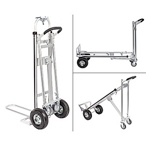 Vergo Industrial AS7A2 Aluminum Convertible Hand Truck Dolly Cart with Loop Handle 700 lbs Capacity (3 Positions, 53" High)