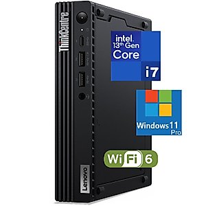 Lenovo ThinkCentre M70q Gen 4 MFF 1L Tiny PC Mini Business Desktop Computer, 13th Gen Intel 16-Core i7-13700T, 16GB DDR4 RAM, 1TB PCIe SSD, WiFi 6, RJ-45, HDMI, DP Port, KB & Mouse, W11P, WE/PGPY