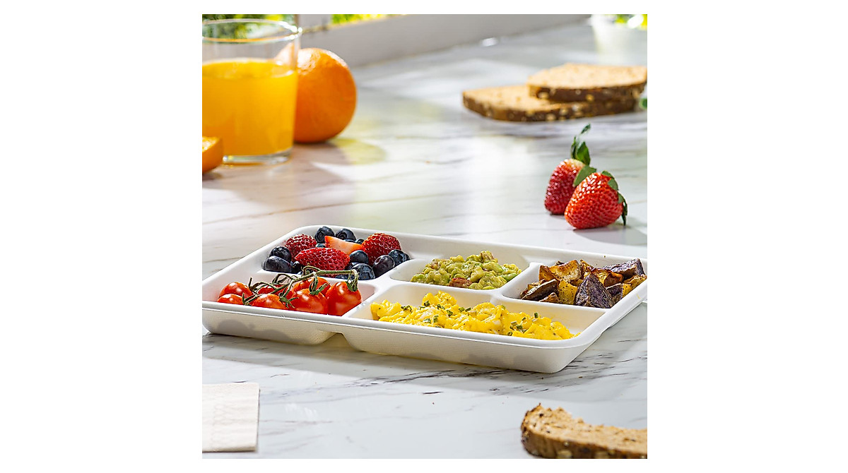 Eco-Friendly 5 Compartment Plates - Comfy Package