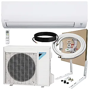 18,000 BTU Daikin AURORA 20.3 SEER LOW AMBIENT Ductless Mini-Split Air Conditioner Heat Pump System w/Maxwell 16' Installation Kit and Wall Mounting Bracket
