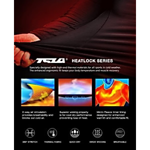 TSLA Men's Thermal Long Sleeve Compression Shirts, Mock/Turtleneck Winter Sports Running Base Layer Top, Core 2pack Mock Shirts Black/Black & Charcoal, Large