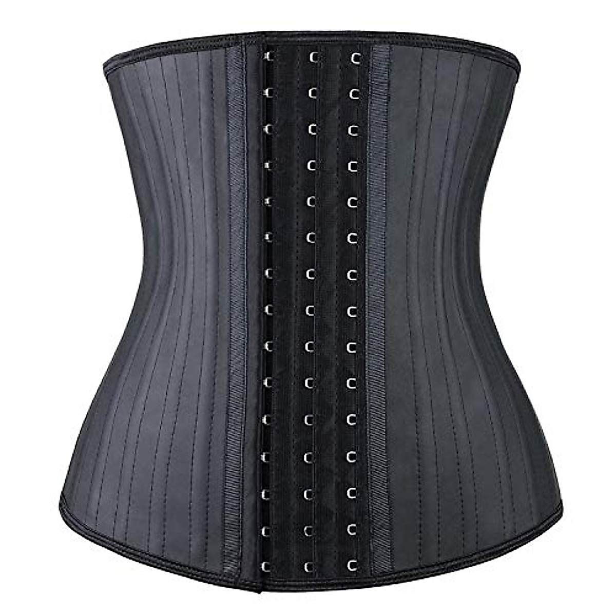 YIANNA Waist Trainer for Women Tummy Control Underbust 25 Steel Boned Sports Fitness Workout Hourglass Body Shaper, (Black,L)