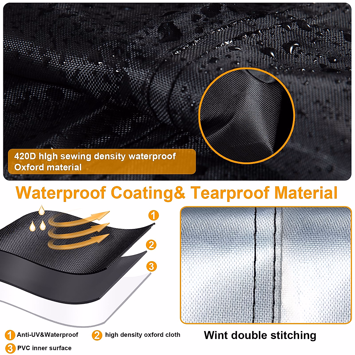 LXKCKJ Air Conditioner Cover for Outside Units - 420D Waterproof Air Conditioner Protection Covers for Window Unit - Winter AC Covers Fits AC Condensing HVAC Unit (Black-24''LX24''WX30''H)