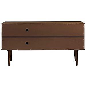 Walker Edison Deluca Boho Solid Wood 2 Door Sideboard with Prism Detail, 58 Inch, Brown