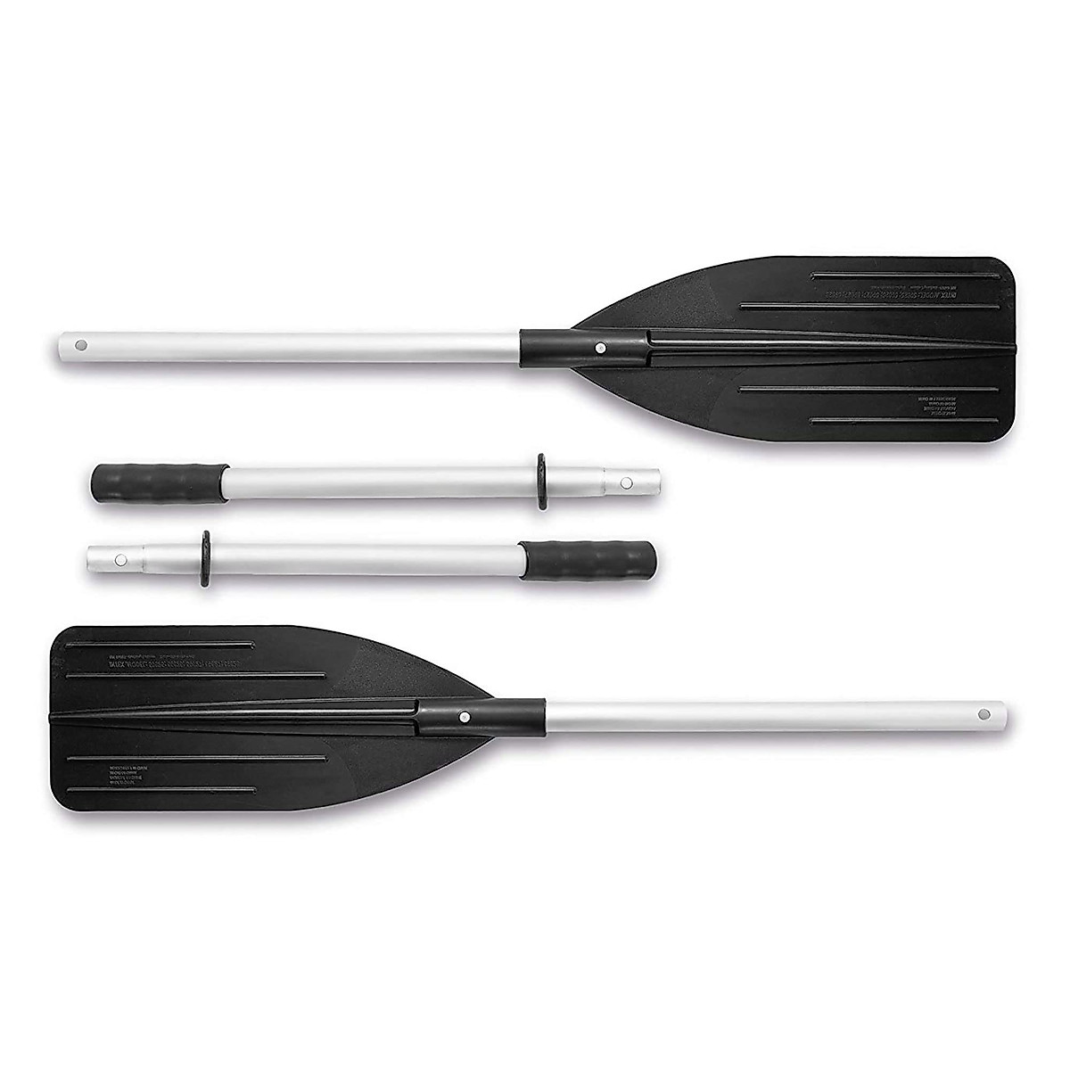 Intex 69625E 54 Inch Paddle Black 2 Piece Lightweight Aluminum Dual Purpose Inflatable Boat Oars with Ribbed Blades and Retainer Rings, Pair