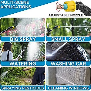 1.35 Gallon/5L Battery Powered Sprayer with 160ml High-Pressure Continuous Garden Sprayer, Electric Sprayer with USB Rechargeable Handle, 2 Mist Nozzles and Adjustable Shoulder Strap(Blue