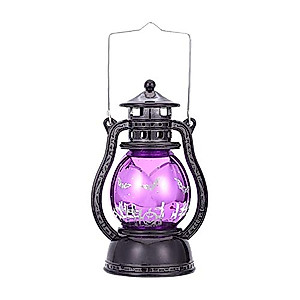 Outdoor Lights Purple Halloween Decoration Kerosene Lamp Retro Lights Pony Lights Creative Ghost Festival Atmosphere Lights for Home,Garden,Yard,Decorations