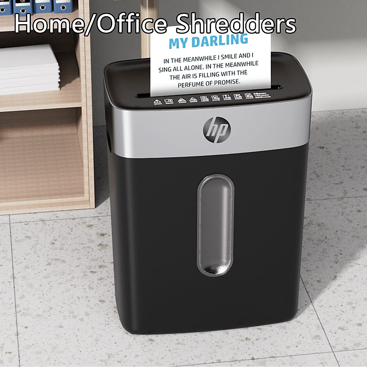 Shredders for Home Office 6-Sheet Cross Cut Shredder Shreds Paper/Credit Card/Staple/Clip Jam Proof Paper Shredder P-4 Security Level (Color : White, Size : 32x19.5x41.6CM)