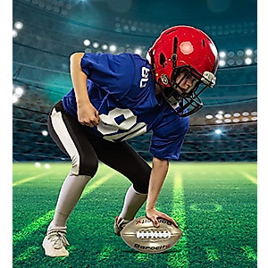 Barocity Football Premium Boy and Girl Official Match Ball with Reflective Iridescent Rainbow Hex Pattern, Durable Indoor, Outdoor, Training Practice Game Playtime – Size 3 Gold