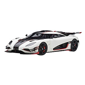 AUTOart Koenigsegg One: 1 Pebble White and Carbon Black with Red Accents 1/18 Model Car 79016