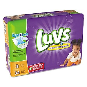 Luvs - Diapers Size 3: 16 To 28 Lbs 34/Pack 4 Pack/Carton "Product Category: Breakroom And Janitorial/Diapers"