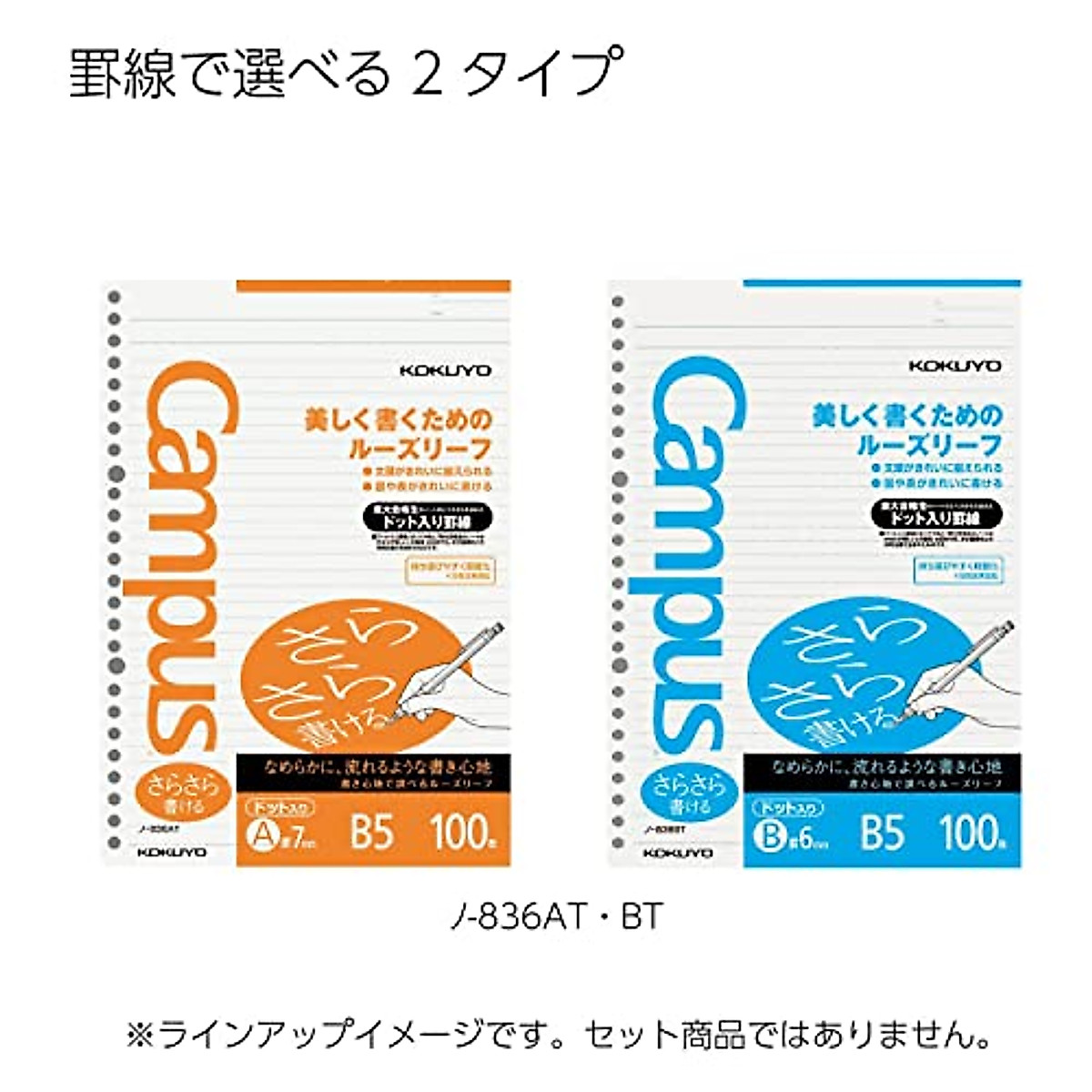 Kokuyo Campus Todai Series Pre-Dotted Loose Leaf Paper for Binders - B5 (6.9" X 9.8") - 6 mm Rule - 36 Lines X 100 Sheets - 26 Holes (Japan Import)