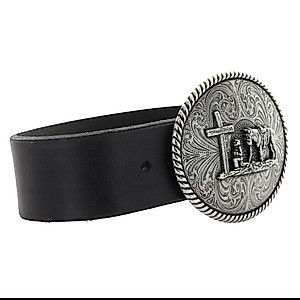 Montana Silversmiths Christian Faith Series Attitude Western Belt Buckle (Christian Cowboy - Antiqued Silver)