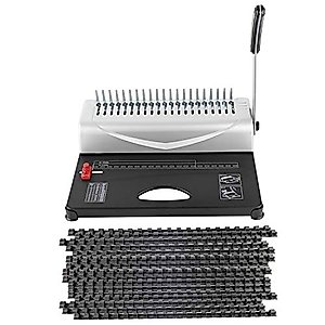 Heavy Duty Comb Binding Machine 450 Sheet 21 Hole Handle Manual Paper Punch Binder with 100pcs Starter Kit 3/8'' Comb Binding Spines