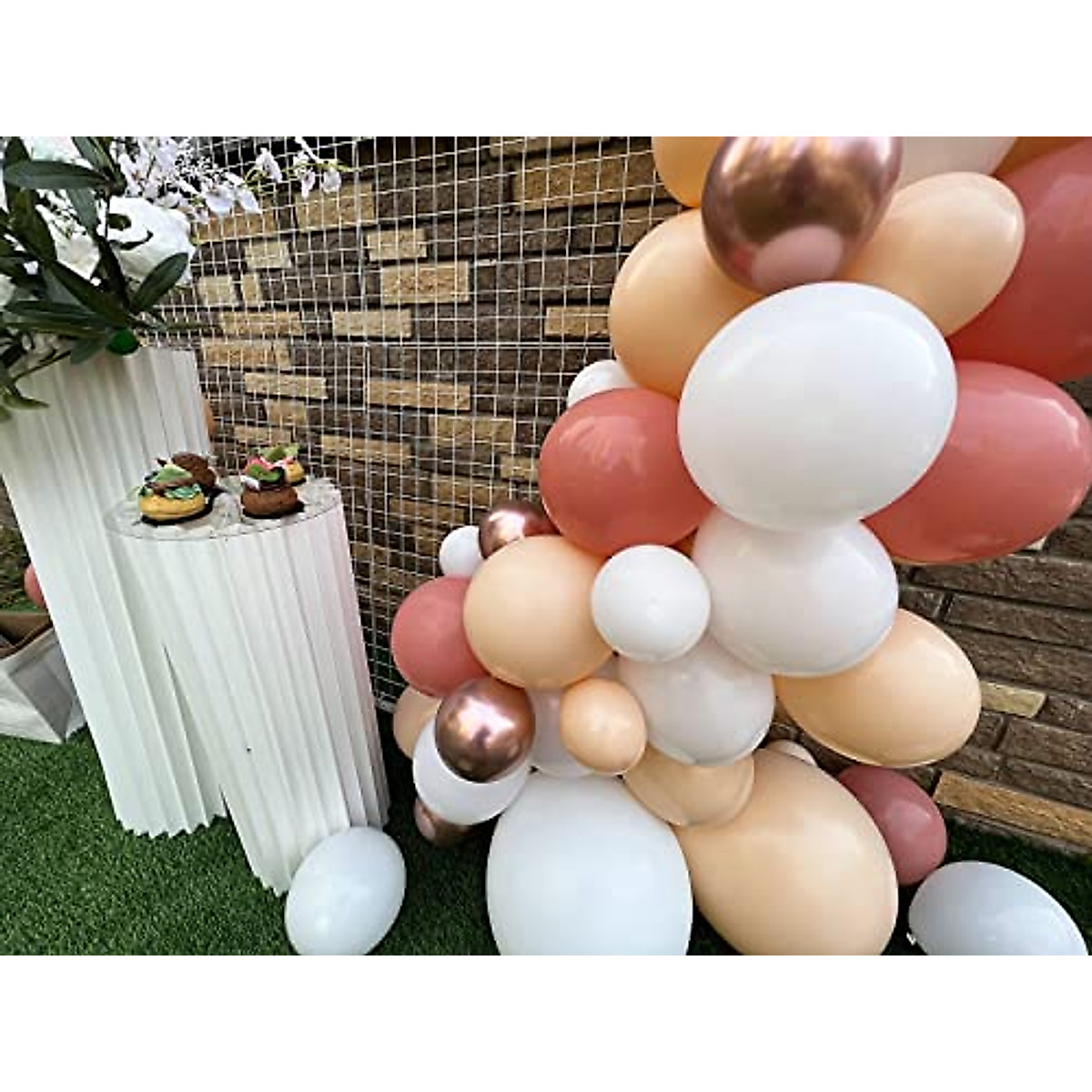 Beaumode DIY Matte Dusty Pink Peach Balloon Garland Matte Balloon Arch Wedding Cream Baby Shower Bridal Shower 1st Birthday Photo Backdrop Party Decoration (Dusty Pink and Peach)