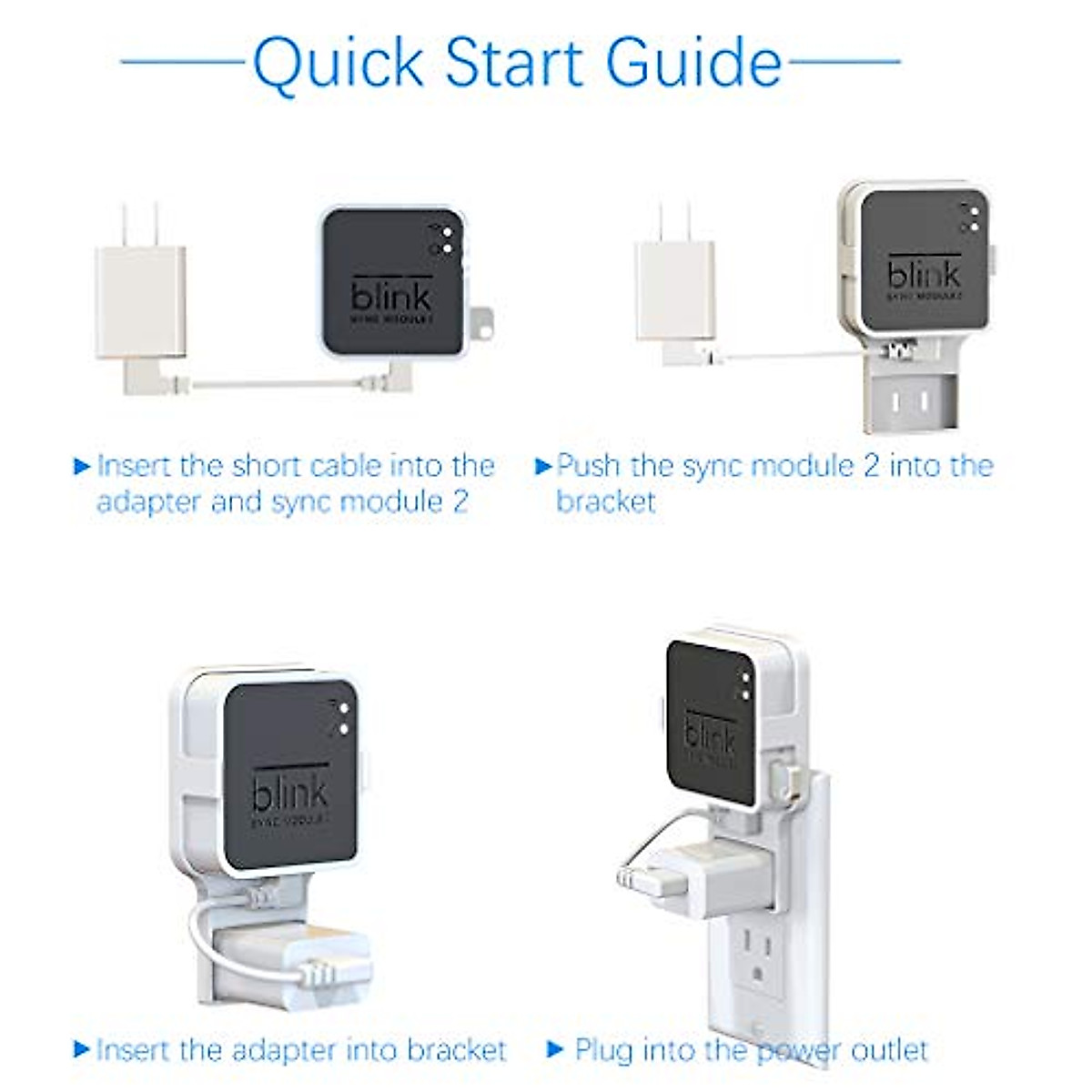 64GB USB Flash Drive and Wall Mount for Blink Sync Module 2, Space Saving Mount Bracket Holder for All-New Blink Outdoor Blink Indoor Home Security Camera with Easy Mount Short Cable