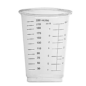 50 Disposable Measuring Cups - 8 Oz | Resin Mixing Cups For Epoxy Resin | Plastic Measuring Cups | Liquid Measuring Cups | Dry Measuring Cups | Paint Mixing Cups | Baking Supplies | Baking Tools